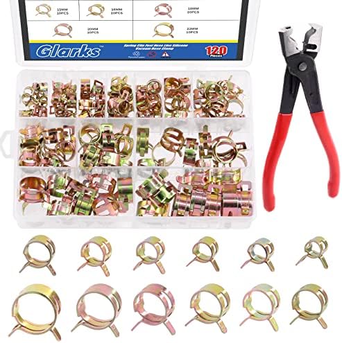 Glarks 121Pcs 12 Sizes 7-12mm Spring Band Type Clips Fuel Silicone ...