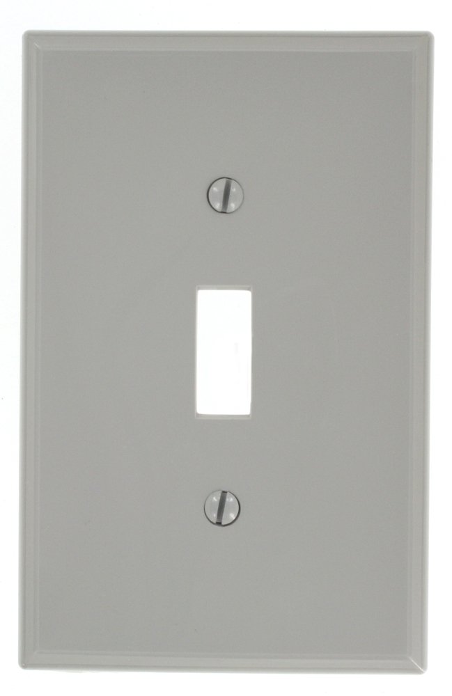 Leviton PJ1-GY 1-Gang Toggle Switch Wallplate, Midway Size, Gray ...