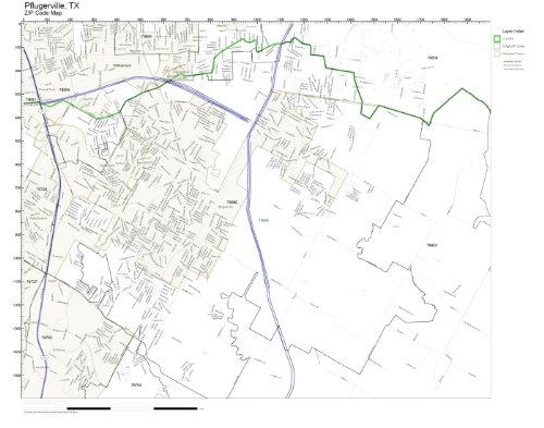 ZIP Code Wall Map of Pflugerville, TX ZIP Code Map Not Laminated ...