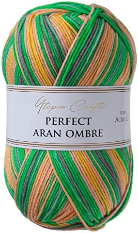 Utopia Crafts Aran Ombre Multicolour Knitting and Crochet Yarn, 300g ...