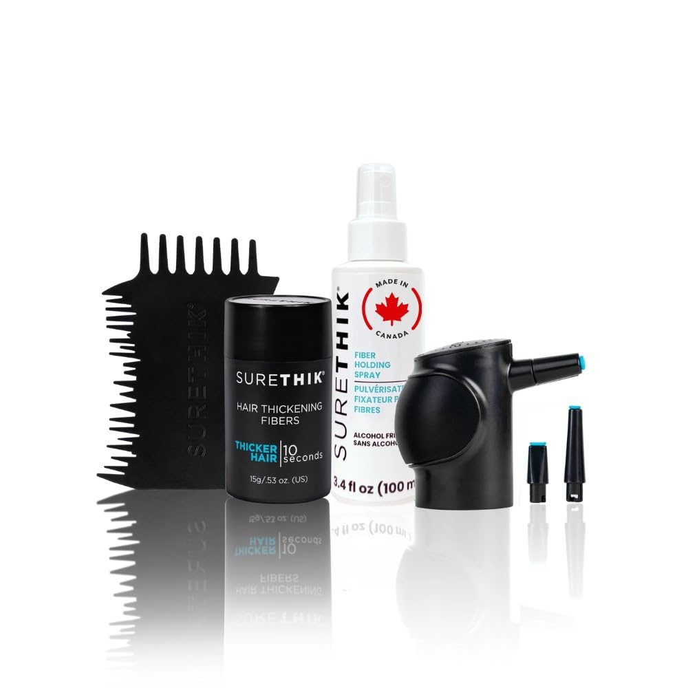 Hair Building Fibers, 15G, with Bonus Pump Applicator, Hairline Comb ...