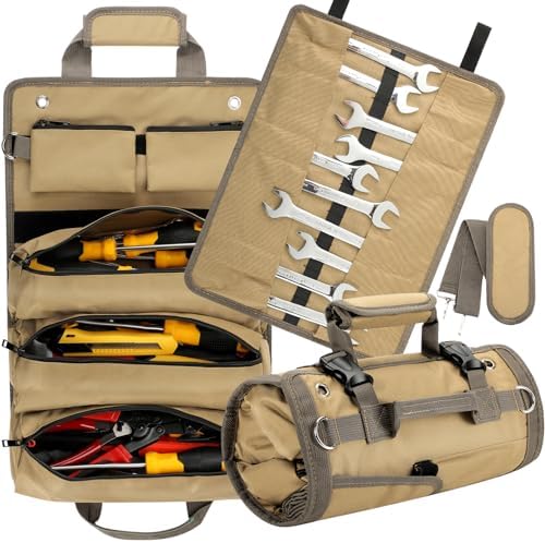 Wrench Roll Up Pouch Tools Organizer Bag Super Storage with 23 pockets ...