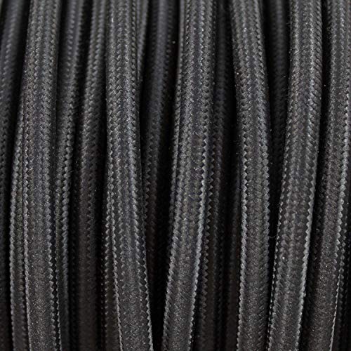 smartect Braided Cable, Black, 10 Metres 3 Core Electrical Cable (3 x 0 ...