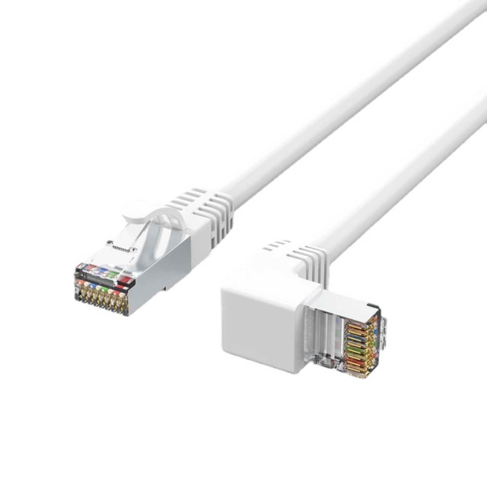 YSJJZRL White RJ45 Cat6 Ethernet Cable Up/Down/Left/Right 90 Degree ...