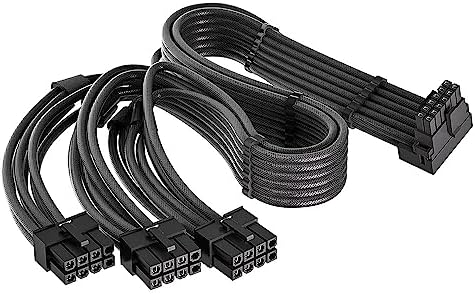 Amazon.com: 16Pin GPU Cable to 3X 8 Pin Pcie Extension - 16AWG PCIE 5.0 ...