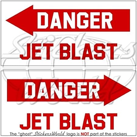 Danger Jet Blast Aircraft Helicopter USAF 3" (75mm) Vinyl Stickers ...