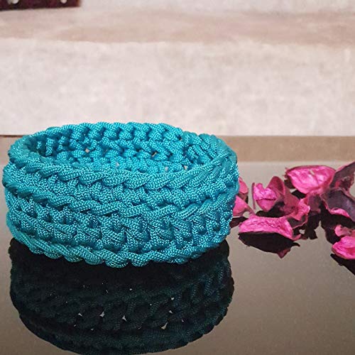 ROOTS OF INDIA Crochet Hand Done Multi Purpose Small Tokri : Amazon.in ...