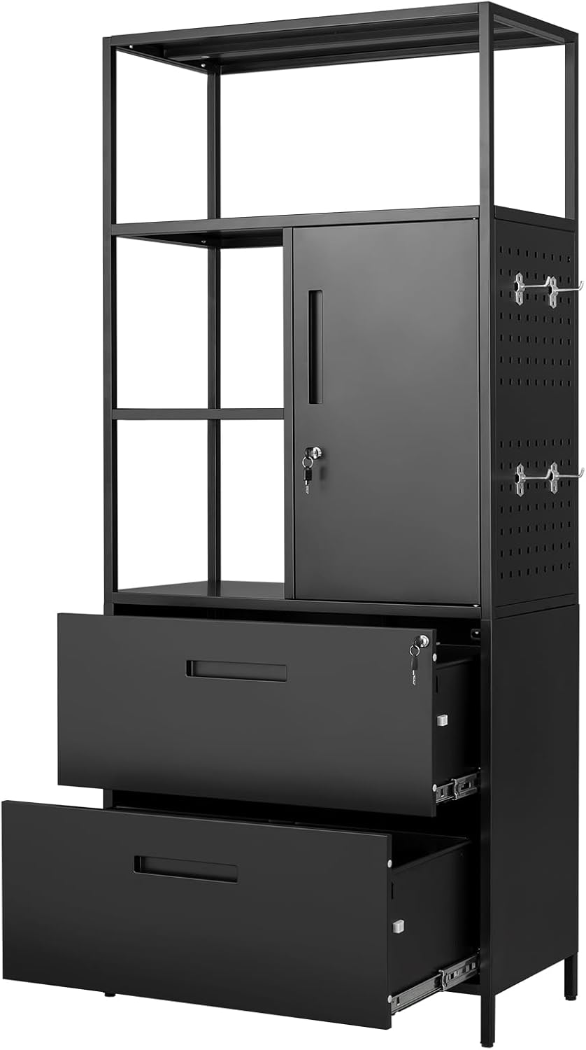 Amazon.com: Letaya 2 Drawer File Cabinets with Storage Shelf,Vertical ...