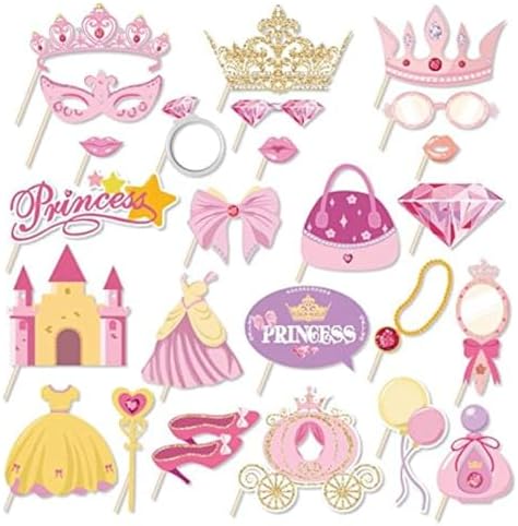 Amazon.com: Kristin Paradise 25Pcs Princess Photo Booth Props with ...