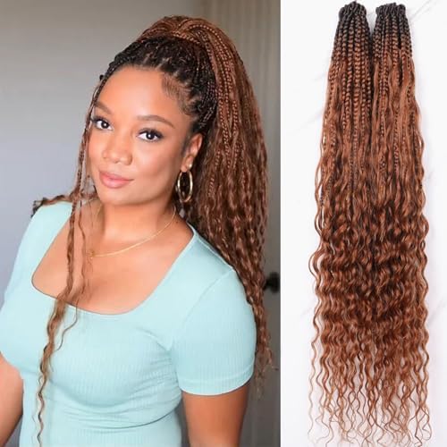 Amazon.com : BLG Crochet Boho Braids Pre Looped #30 Curly End 1bT30 ...