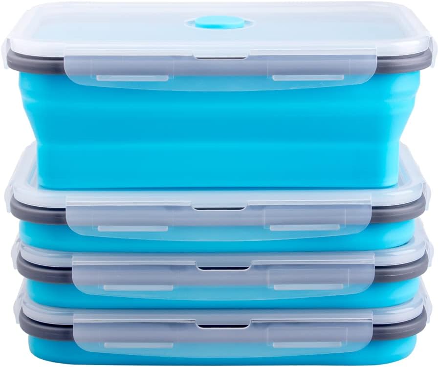 Amazon.com: Collapsible Food Storage Containers with Airtight Lid & Air ...