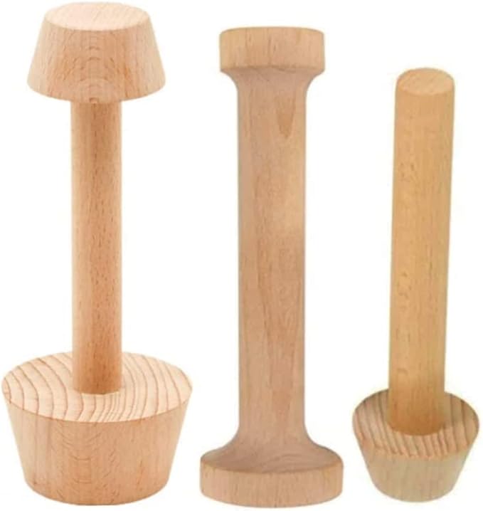 Amazon.com: 3 Pieces Wooden Tart Tamper Set Double Side Pastry Dough ...