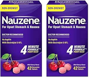 Amazon.com: Nauzene Upset Stomach & Nausea Chewable Tablets Flavor ...