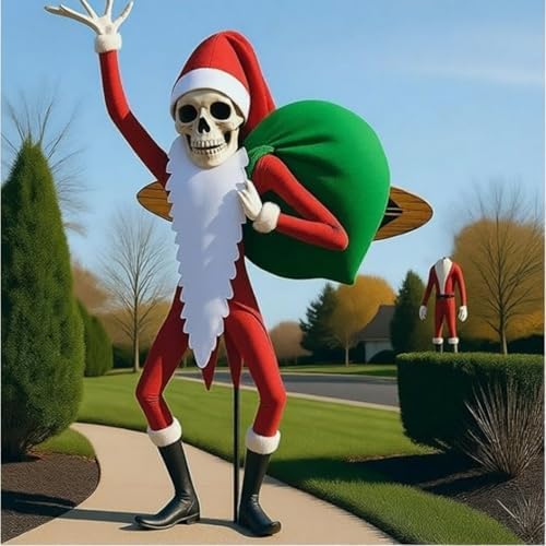 Amazon.com: Chicingyou 3 Pcs 12ft Skeleton Santa Costume Giant ...