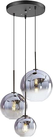 HJXDtech - Pendant Light Gradient Color 3 Way Multi Light Shade Large ...