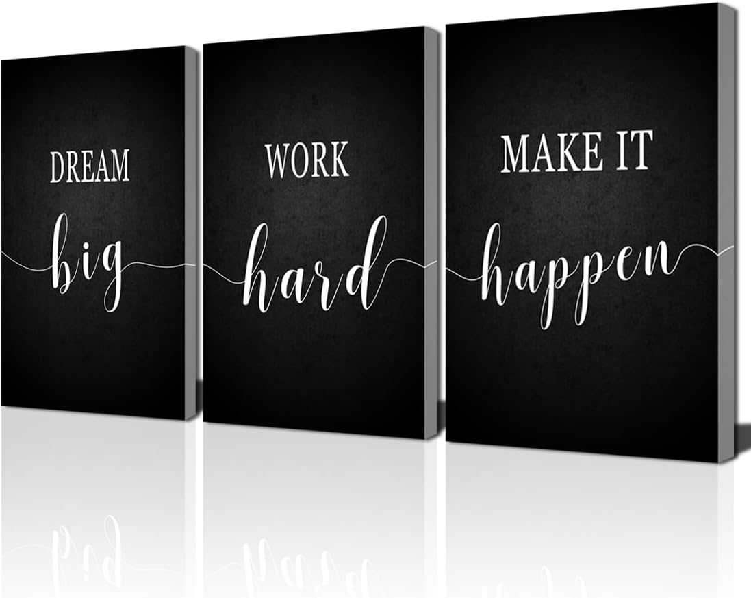 Amazon.com: Motivational Inspirational Quotes Wall Art Dream Big Work ...