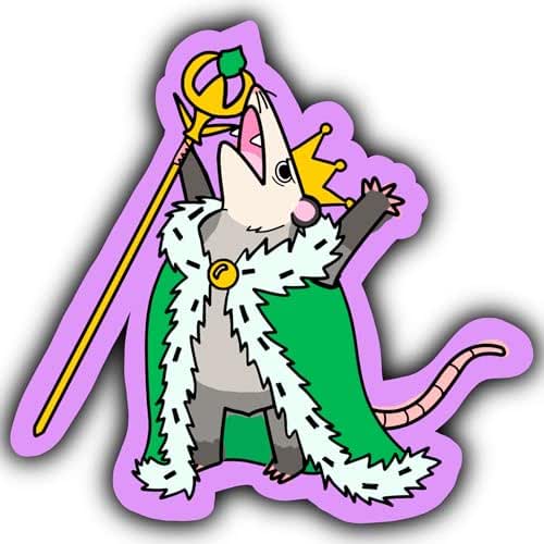 Amazon.com: Opossum King Car Bumper Sticker, Cute Funny Fantasy Book ...