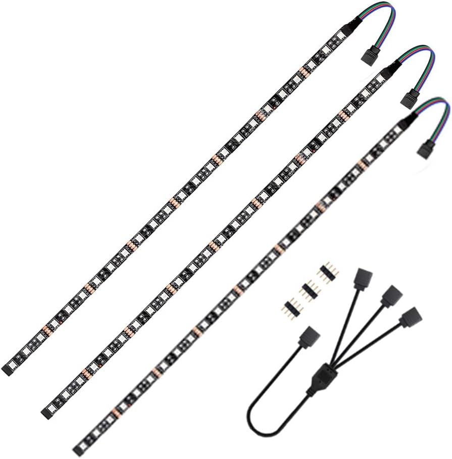 Amazon.com: Vrabocry 19.7in PC RGB Strip 4PCS Computer LED Strip Lights ...