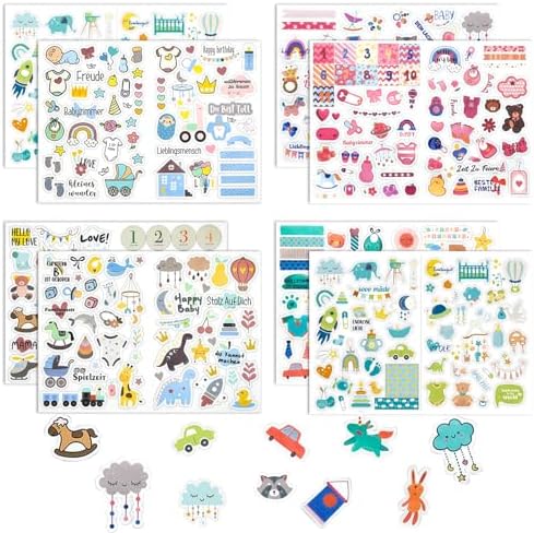 Rivieval Baby Album Scrapbook Stickers - 204 Stickers With Sayings for ...