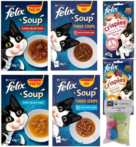 Felix Cat Soup Bundle in Original and Tender Strip Variations | 2x 45g ...