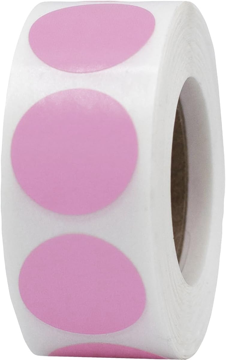 Pink Color Coding Dot Labels 19.1 mm 0.75 Inch Round 500 Count : Amazon ...