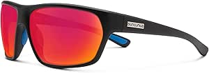 Suncloud Boone - Polarized Sunglasses - for Men & Women - Matte Black + Polarized Red Mirror ...