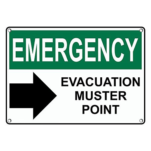 Weatherproof Plastic Emergency Evacuation Muster Point [ Right Arrow ...
