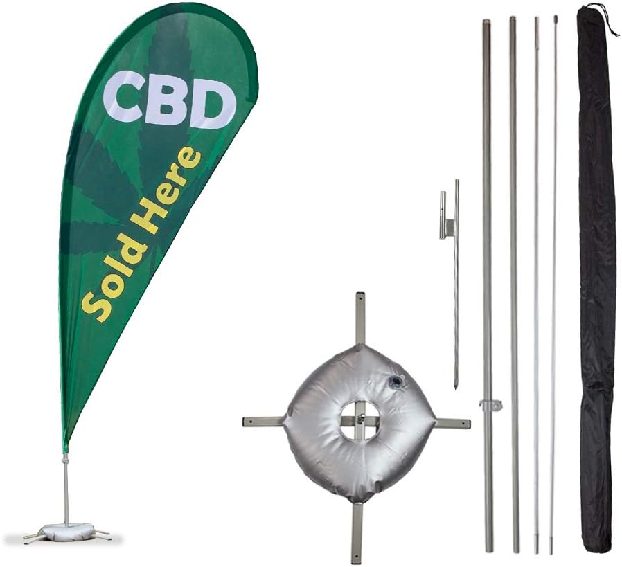 Amazon.com : Vispronet - CBD Feather Flag Kits - 11ft Flag Complete ...