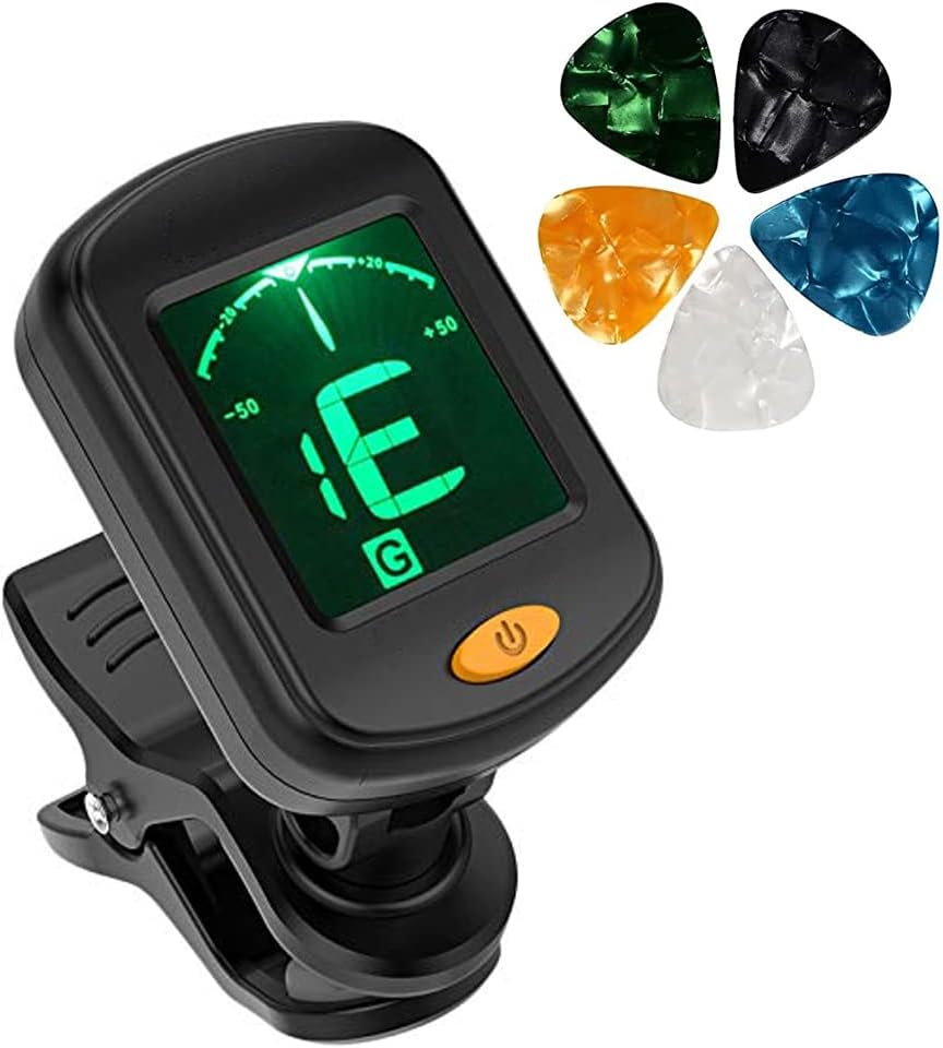 Juarez JRT200 Digital LCD Guitar Bass Violin Ukulele Clip On Tuner ...