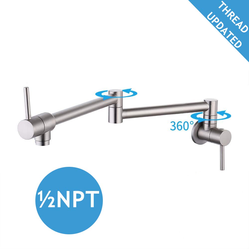 Snapklik.com : Kitchen Pot Filler Faucet Lead-Free Brass Double Joint ...