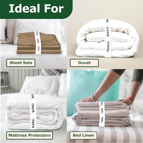 Snapklik.com : Bed Sheet Organizer And Storage Size Label BandsSheets ...
