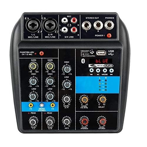 4 Channel Mixing Console Aux Paths Plus Effects Processor Mini Micro ...