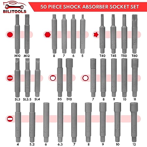 Snapklik.com : Shock Absorber Strut Nut Removal Socket Tool 50-Piece ...