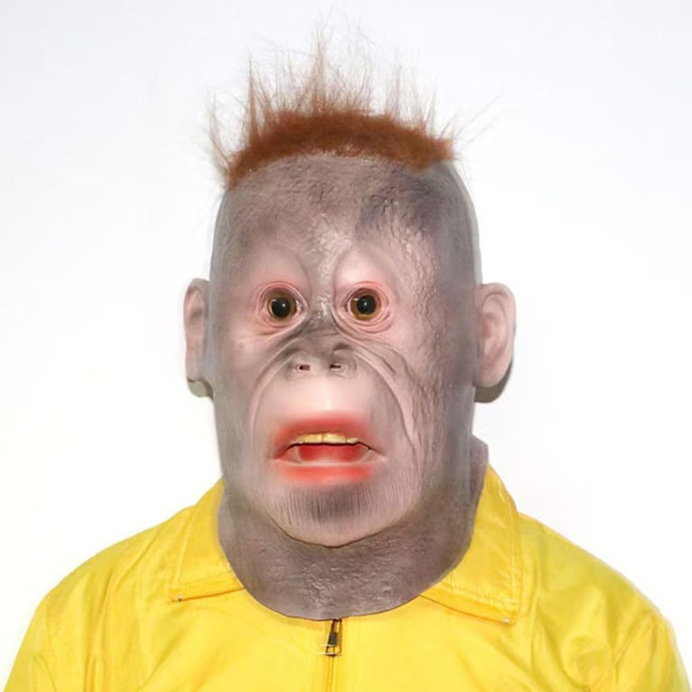 Amazon.com: vieaying Funny Gorilla Mask Realistic Monkey Masks Adult ...
