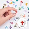 Amazon.com: PH PandaHall 480pcs Acrylic Cross Beads 24 Color Chunky ...