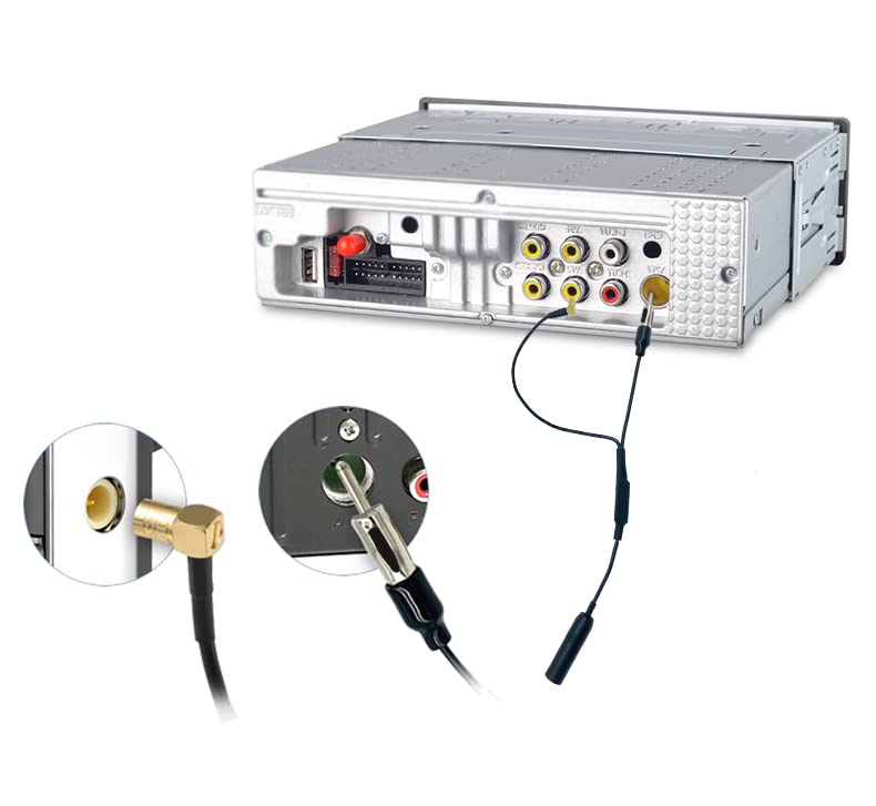 Imwell DAB Car Aerial Car Radio Antenna Splitter Din + SMB Connector FM ...