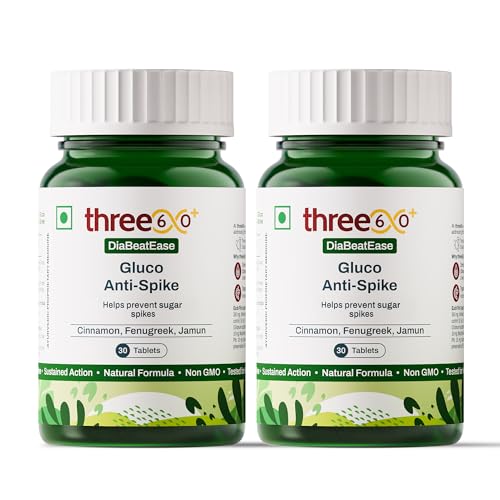 three60+ DiaBeatEase Gluco Anti-Spike Tablets | Herbal Diabetic ...