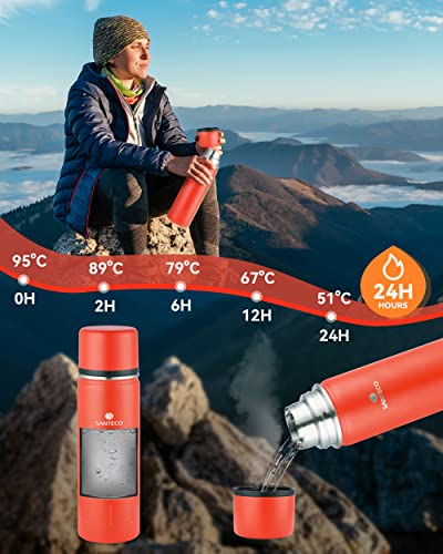 Santeco Vacuum Flask 500ml/1L, Stainless Steel Insulated Water Bottle ...