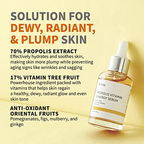 IUNIK Propolis 70% Vitamins 17% Synergy Serum -Centella, Fruits Extract ...