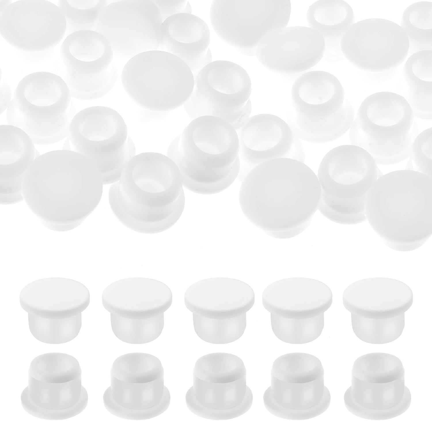 Amazon.com: Rubber Plugs for Round Holes 20 PCS White Silicone Snap In ...