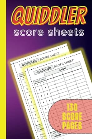 Quiddler Score Sheets: Quiddler Score Pads Record Book | 130 Score ...