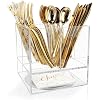 Amazon.com - FOLUODRAY Acrylic Swivel Silverware Holder,Plastic Utensil ...