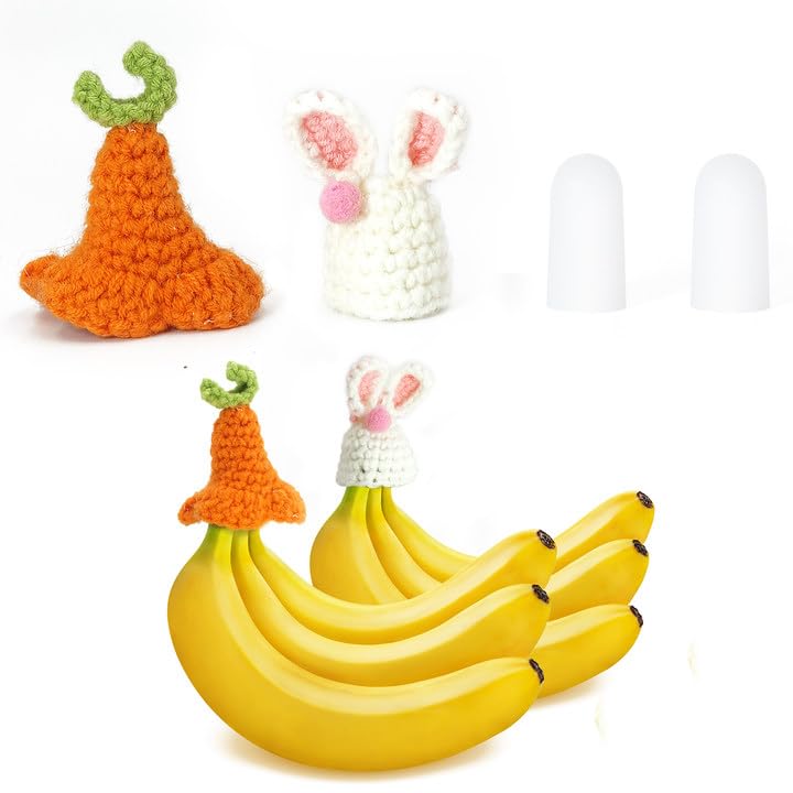 Amazon.com: LAMHIMD 2 Pcs Bananas Preserver, Crochet Banana Hat, Banana ...