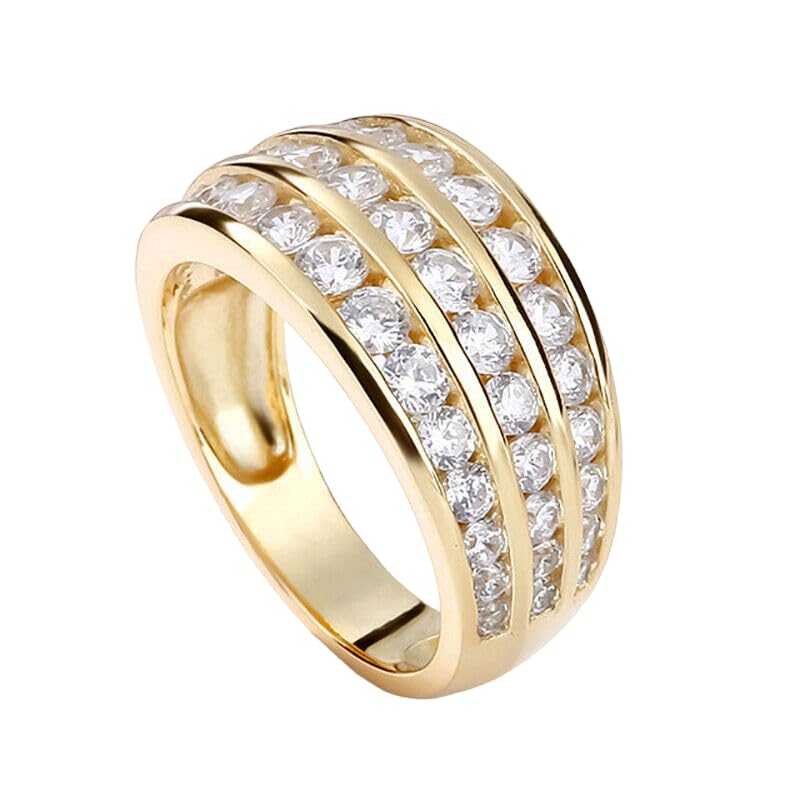 Amazon.com: icedout 2 Ct Round Cut Diamond 3 Row Channel Set Half ...