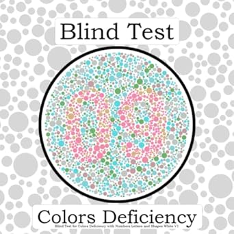 Blind Test for Colors Deficiency with Numbers Letters and Shapes White ...