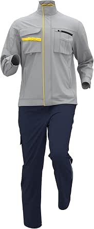 Amazon.com: Men's Work Coat Jacket and Pants Polyester Fiber Stretch ...