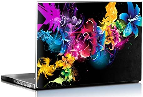 PIXELARTZ Laptop Skins Colorful Bright Flowers Artwork 15.6 Inches ...