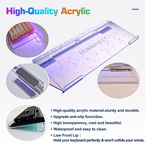 UCINNOVATE RGB Acrylic Computer Keyboard Stand, LED Backlit Keyboard ...