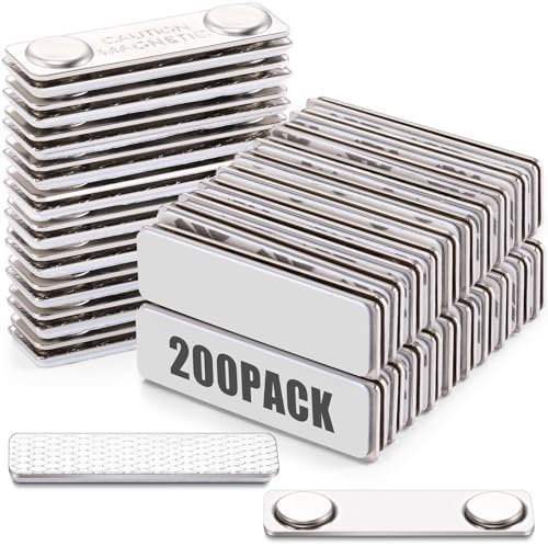 Amazon.com: Geyoga 200 Sets Name Tag Magnets Magnetic Name Tags Metal ...