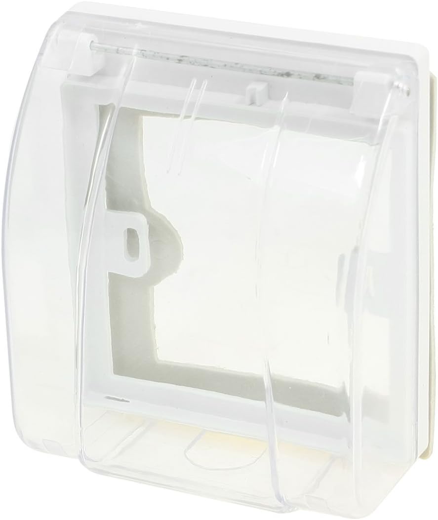 White Clear Plastic Wall Mount Switch Socket Splash Proof Box Cover ...